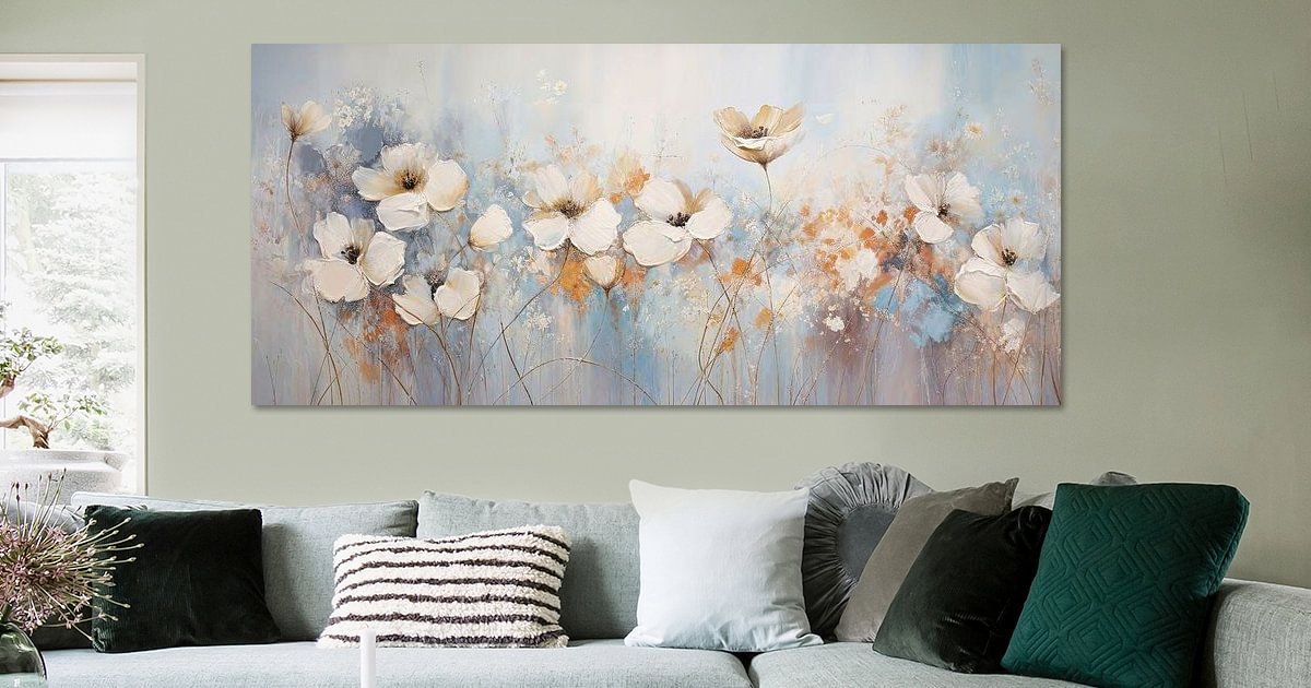 Wilde Bloemen van De Mooiste Kunst op canvas, behang en meer